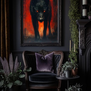 Hellhound Art Print, Demon Devil Dog, Guardian Underworld Hell, Dark ...
