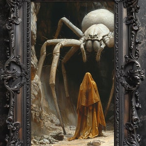 Spider Goddess Art Print, Gothic Dark High Fantasy, Priestess Acolyte ...