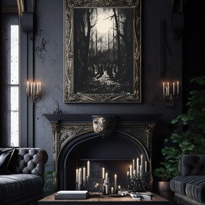Witch's Coven Woodcut Art Print Wall Hanging Home Decor Gothic Dark ...