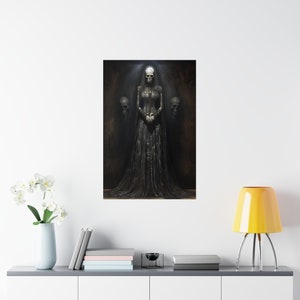 Lady of Bones Art Print Poster Wall Hanging Home Decor Skeleton Skull ...