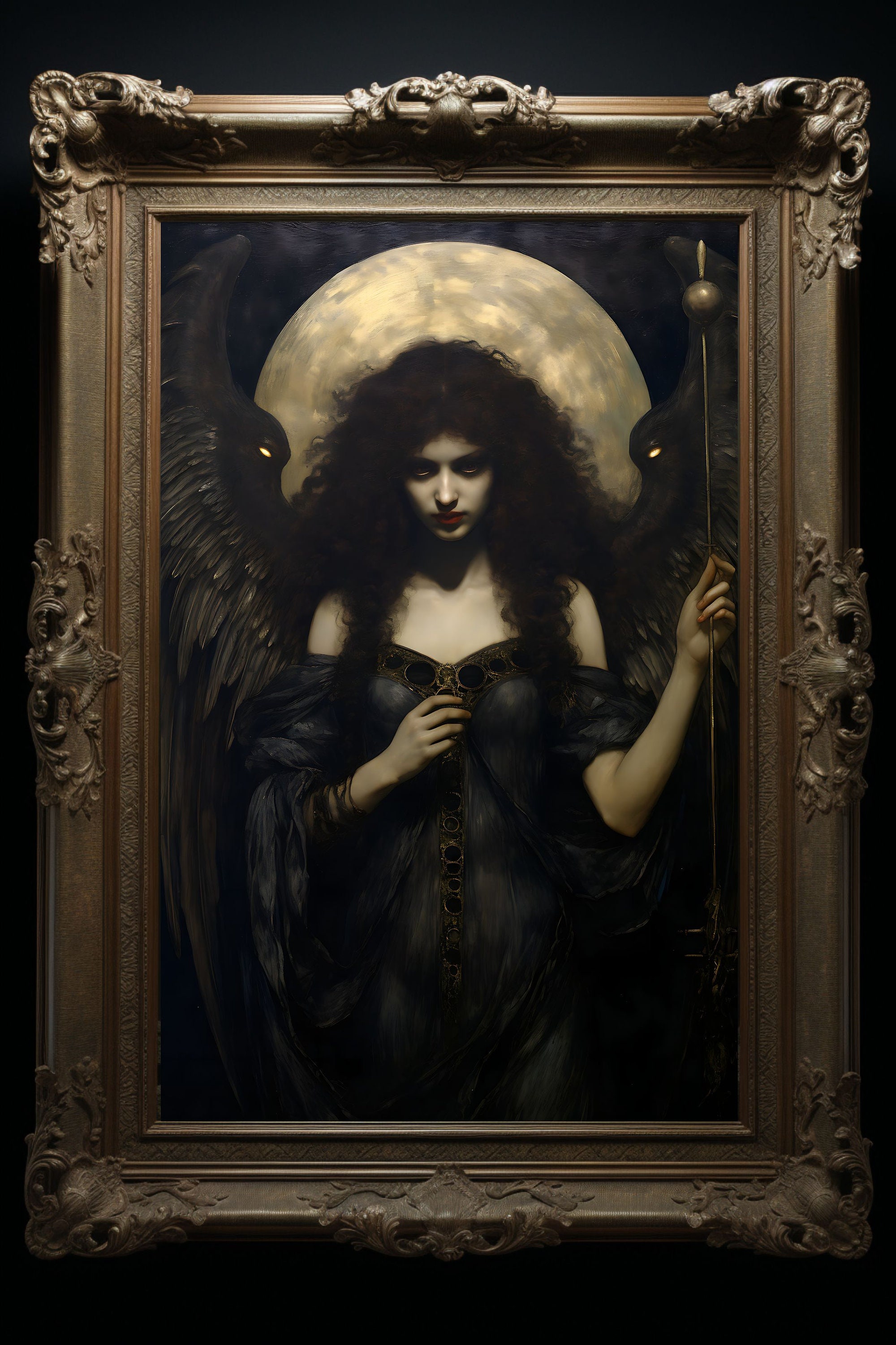 Nyx Goddess of Night Art Print Wall Hanging Living Room Greek - Etsy