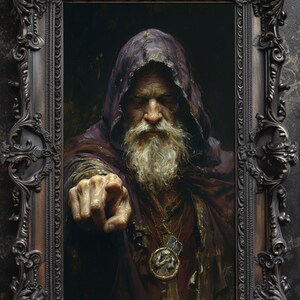 Merlin the Magician Art Print, Wizard Sorcerer, Arthurian Legend ...