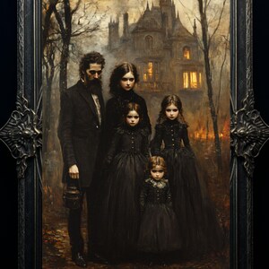 Gothic Family Portrait Art Print, Macabre Victorian Illustration - Etsy
