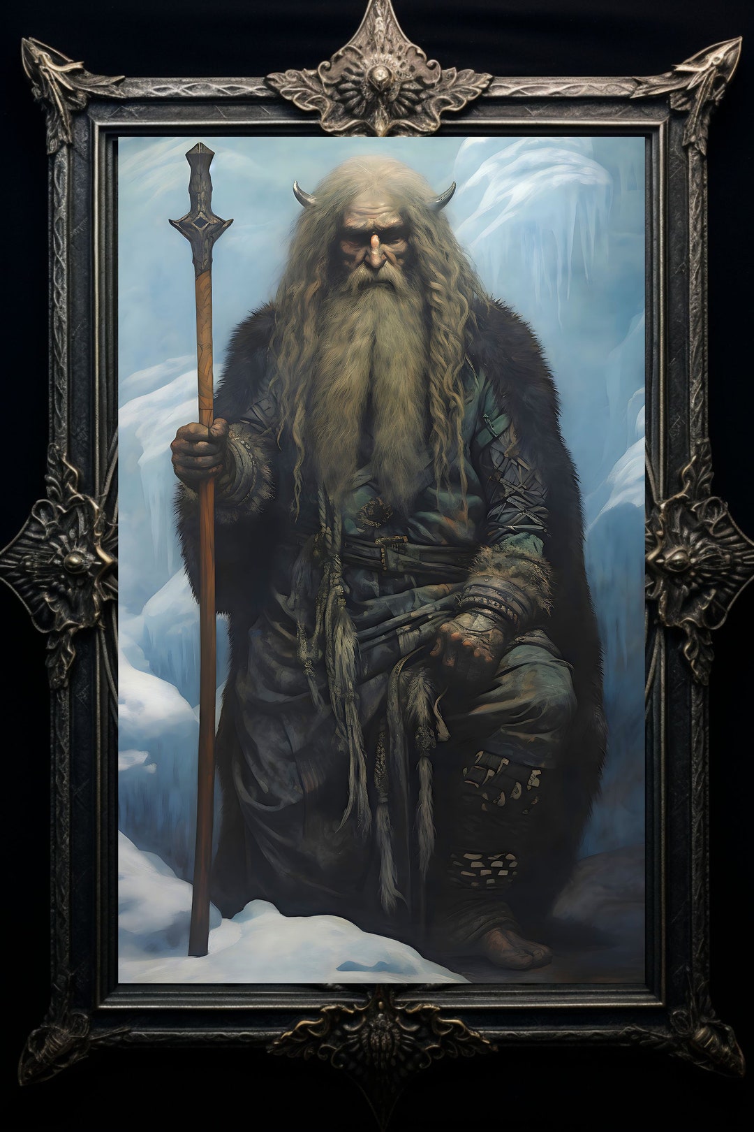 Veles Art Print, Home Wall Decor, Gothic Dark Fantasy, Volos Slavic ...