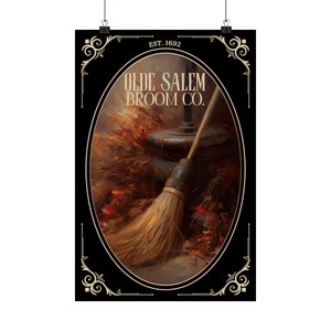 Witch Broom Advertising Art Print, Halloween Samhain, Witchy Witchcraft ...