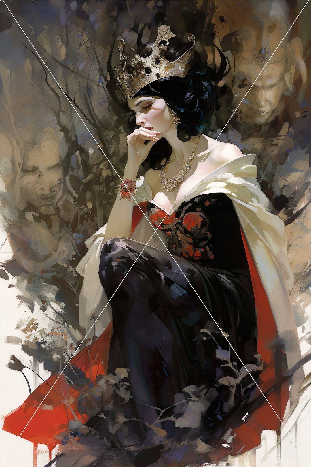 Wicked Queen Snow White Digital Art Print Poster Wall Hanging - Etsy