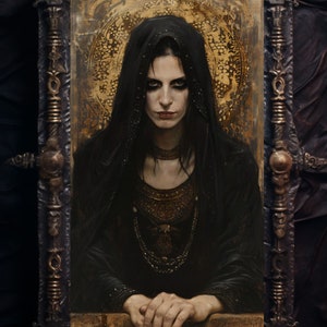 Shadow Priestess Art Print, Gothic Dark Fantasy, Eerie Macabre Sinister ...