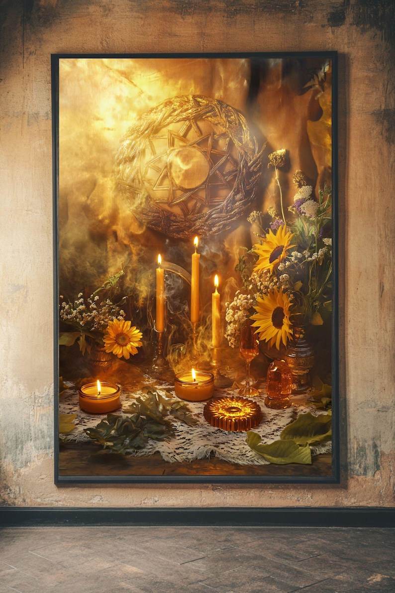 Litha Altar Art Print: Wiccan Summer Solstice Decor - Etsy