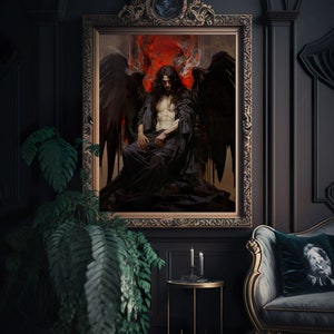 Lucifer Enthroned Art Print: Gothic Dark Fantasy Home Decor - Etsy