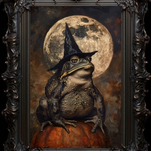 Halloween Toad Art Print, Samhain Pumpkin Holiday, Dark Gothic Artwork ...