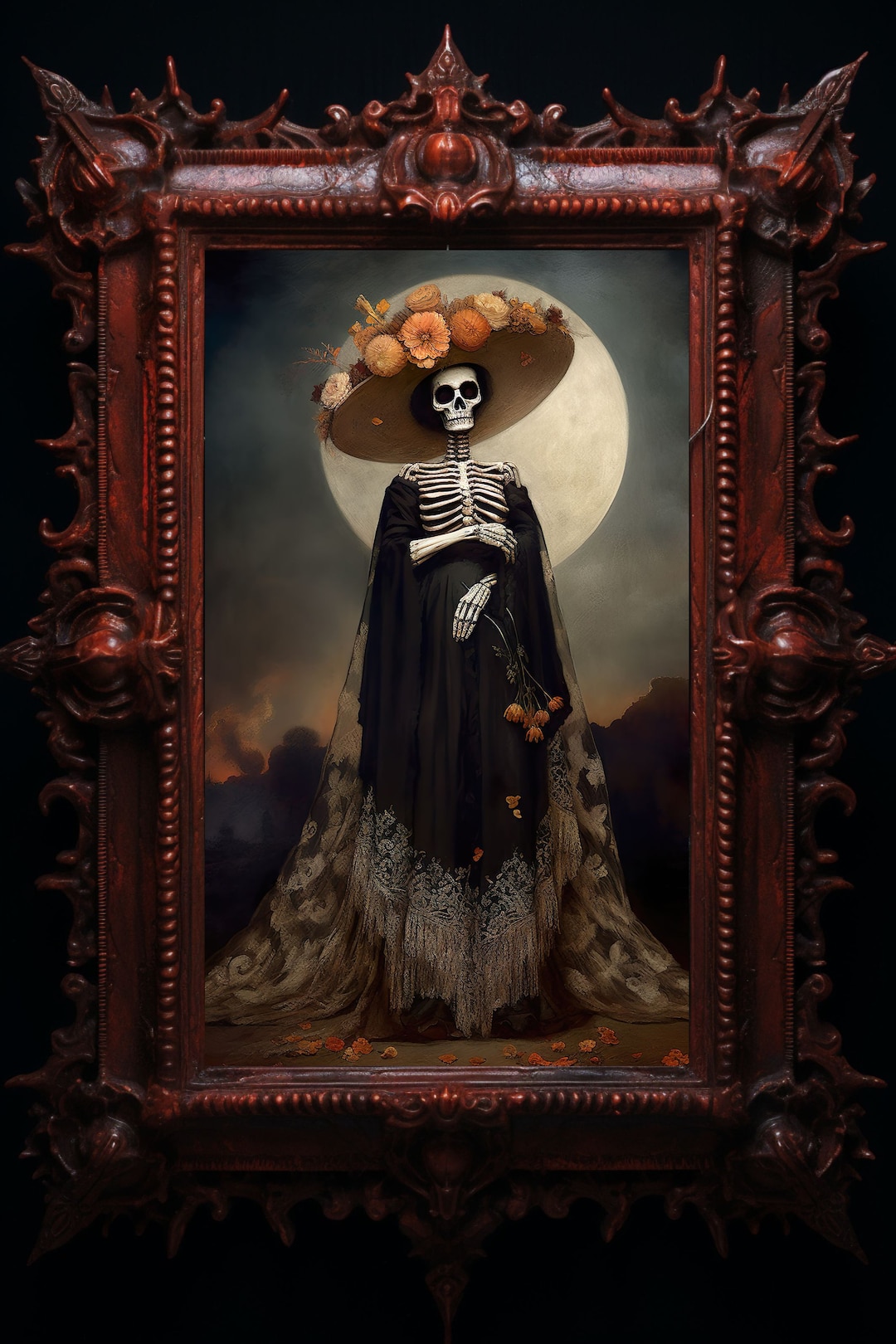 La Catrina Art Print, Calavera Skeleton, Dia De Muertos Day Dead, Latin ...