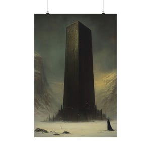 Obsidian Monolith Art Print: Cosmic Horror, Sci-fi Mystery - Etsy