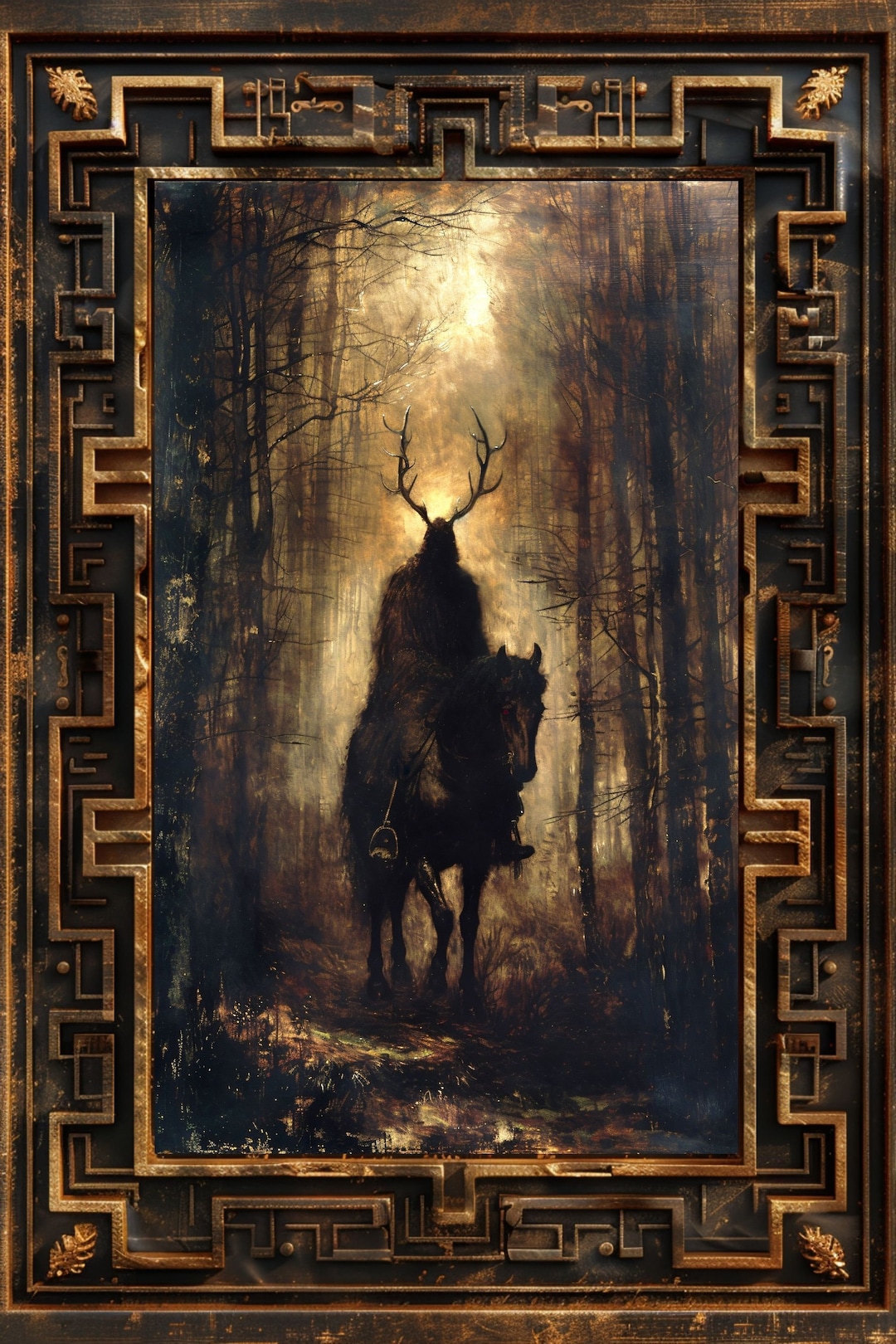 Herne the Hunter Art Print: English Pagan Mythology, Dark Forest Decor ...