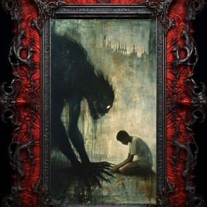 Nightmare Horror Art Print: Shadow Creature Fantasy Decor - Etsy