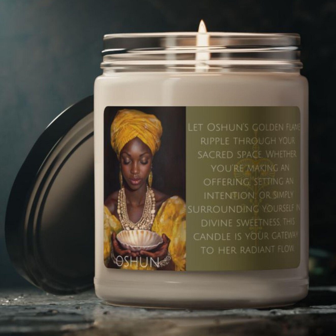 Oshun Goddess Soy Candle, Tropical Love Beauty, Yoruba Orisha African ...