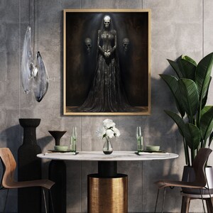 Lady of Bones Art Print Poster Wall Hanging Home Decor Skeleton Skull ...