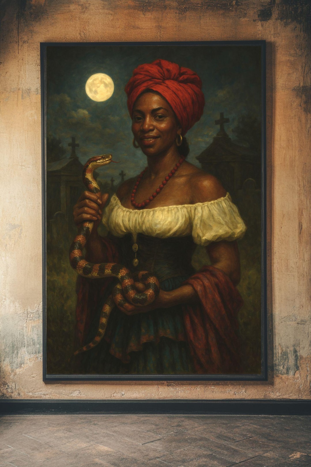 Marie Laveau Art Print: Voodoo Queen, Serpent Familiar, New Orleans ...