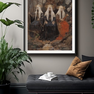 The Norns Art Print: Norse Mythology Poster, Viking Decor - Etsy