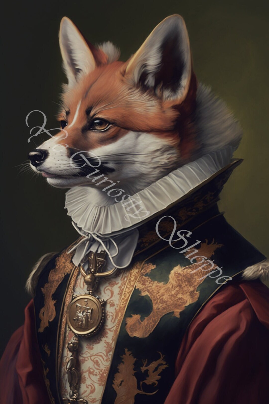 Sir Red Fox Classic Portrait Multi-sizes Available FREE - Etsy