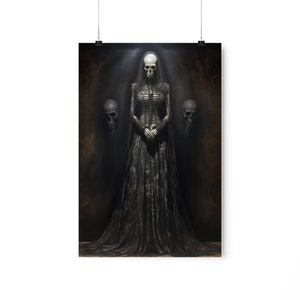 Lady of Bones Art Print Poster Wall Hanging Home Decor Skeleton Skull ...