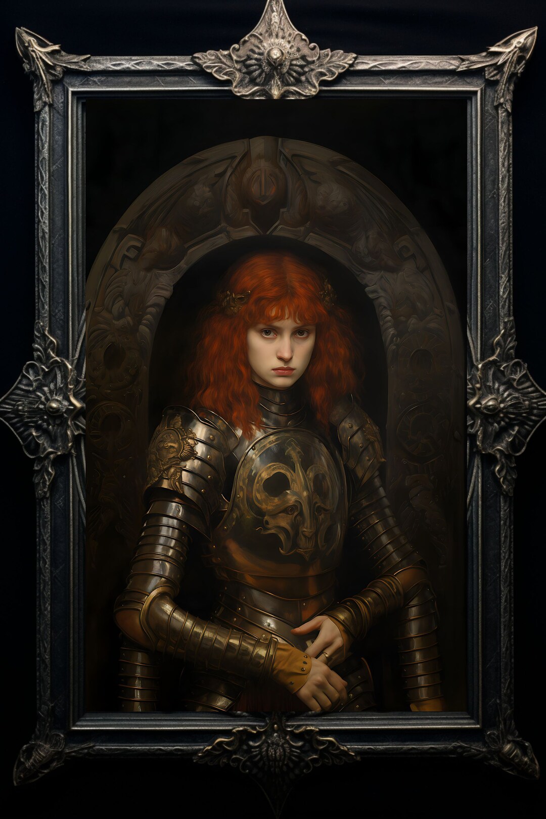 Fighter Warrior Art Print, Home Wall Decor, Gothic Dark Fantasy, Class ...