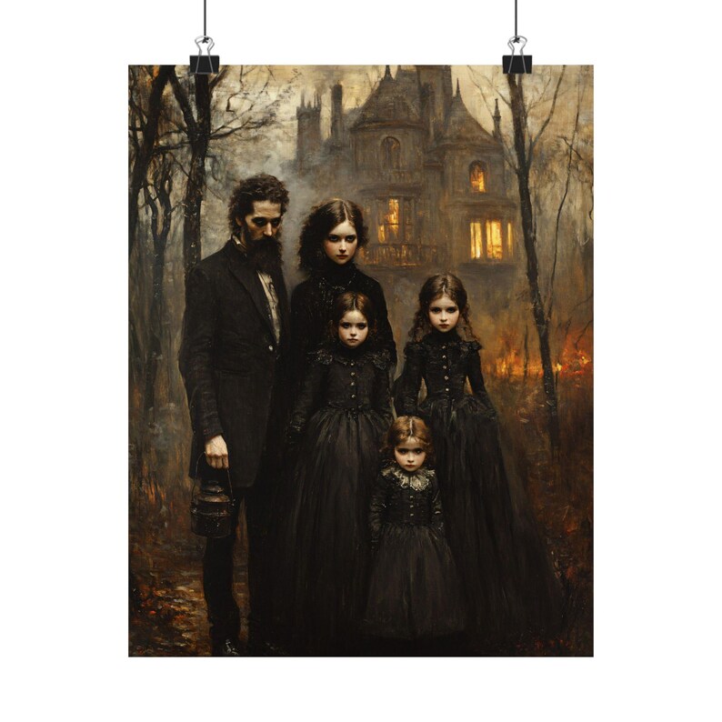 Gothic Family Portrait Art Print, Macabre Victorian Illustration - Etsy