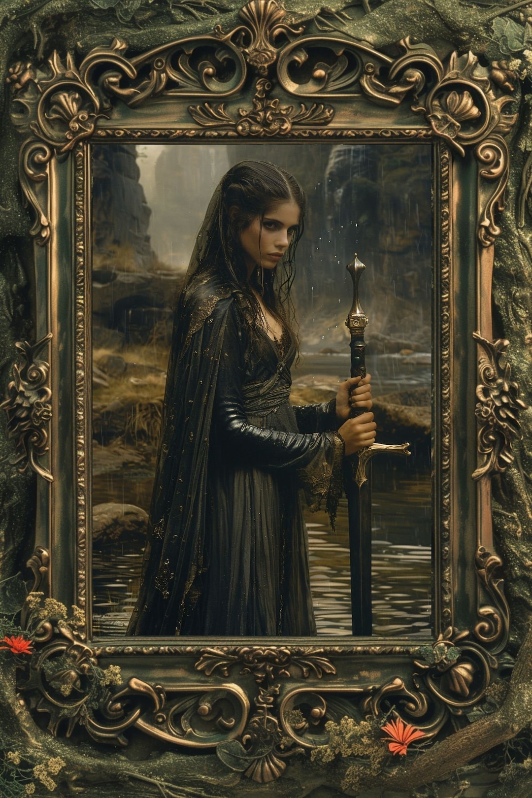 Nimue Lady of the Lake Art Print, Ninianne Viviane, King Arthur Merlin ...