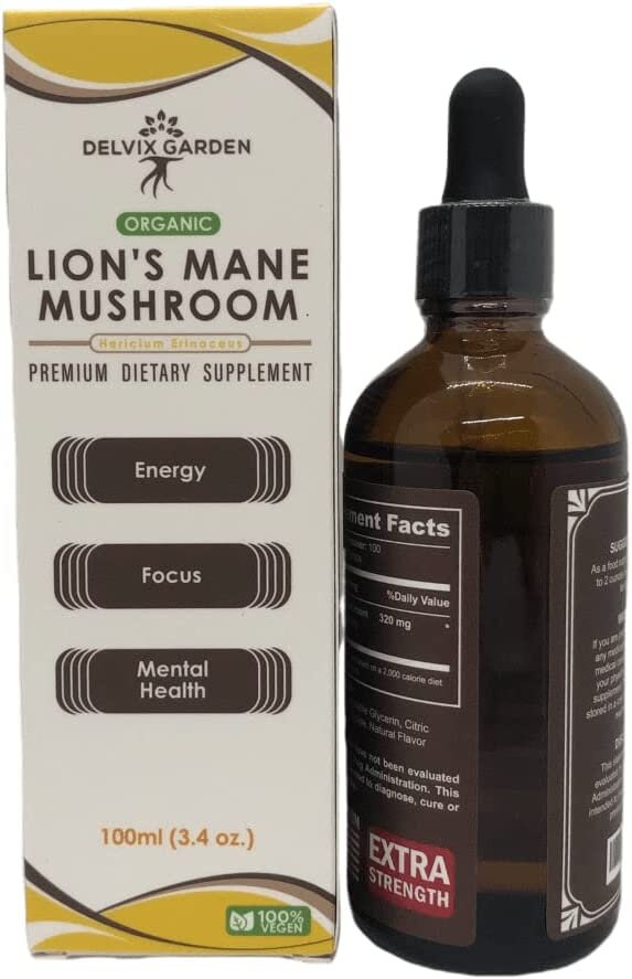 Lion Mane Mushroom Liquid Drops: Organic Lion's Mane Extract 120 Ml ...