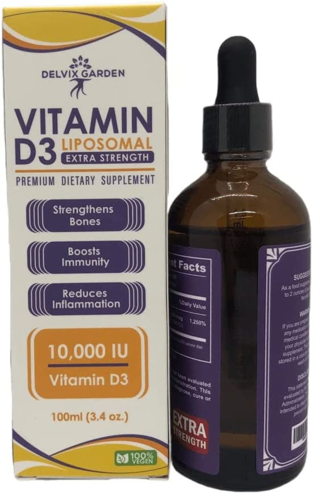 Vitamin D3 Drops for Adults and Kids: Liposomal Vitamin D3 Liquid Drops ...