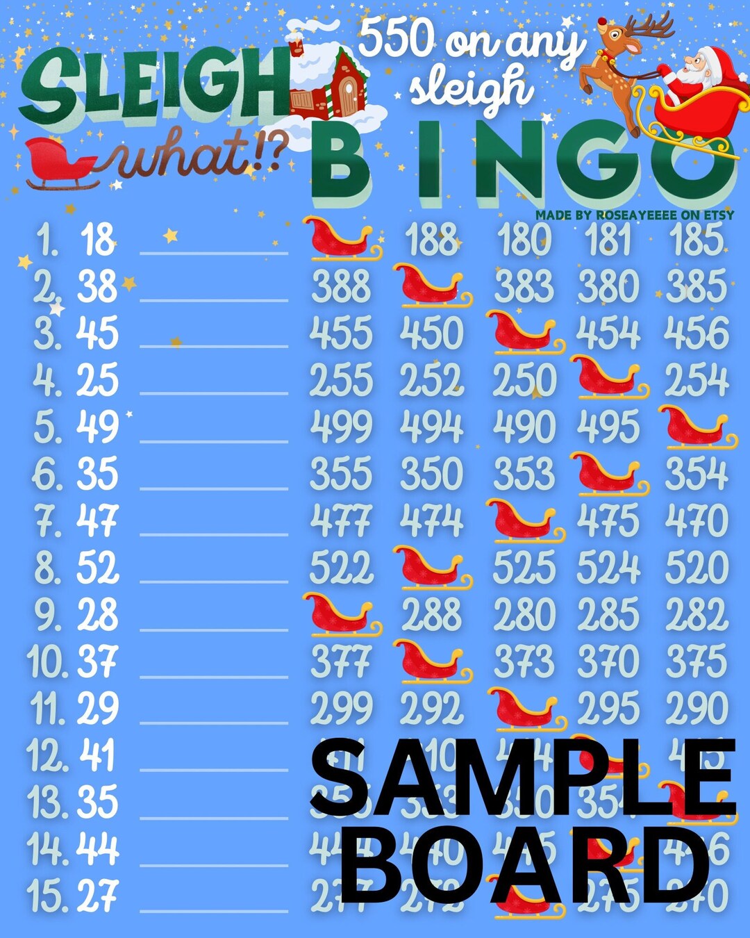 DECEMBER! Sleigh What?! 550 WTA & Pro. Board (min. 80), 15 Line PYP ...