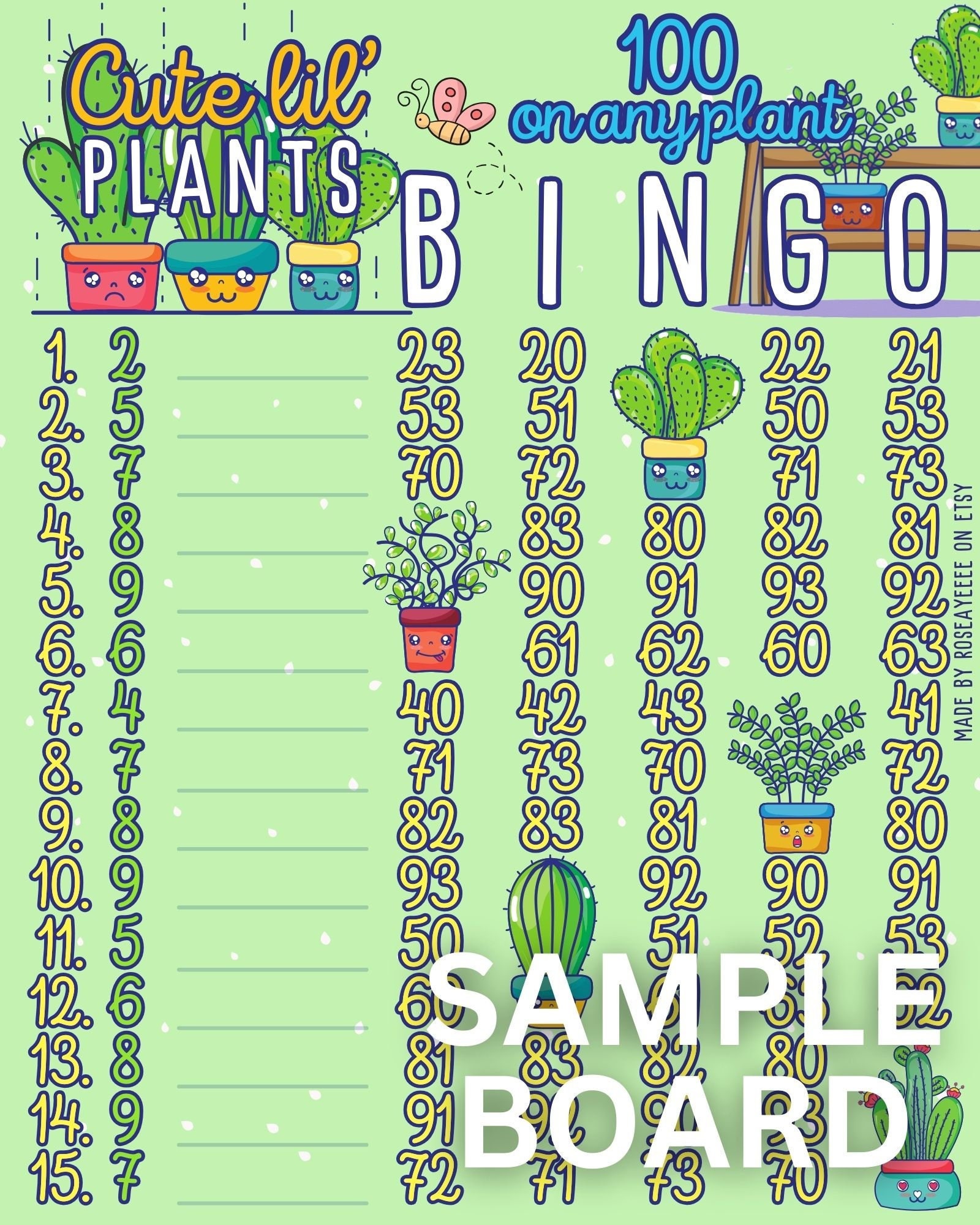 Cute Lil’ Plants 100 WTA *2 Versions* Reg. & Pro. Board (min. 20), 15 ...