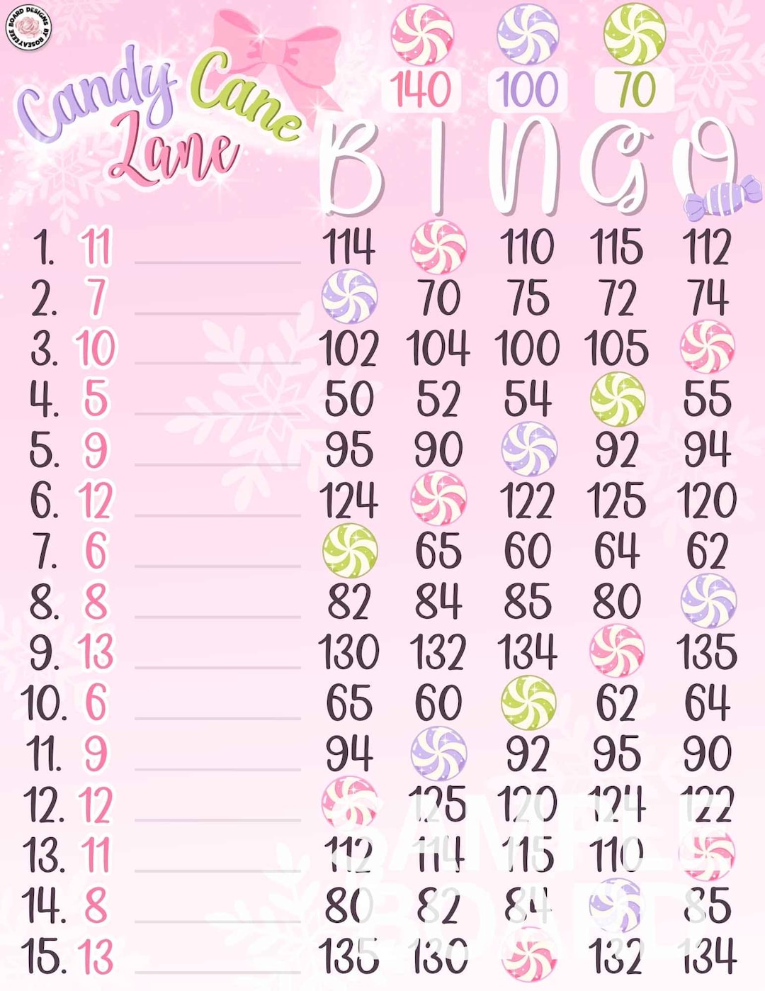 NEW: Candy Cane Lane 140 Multi/stacker Bingo Board, December Theme - Etsy