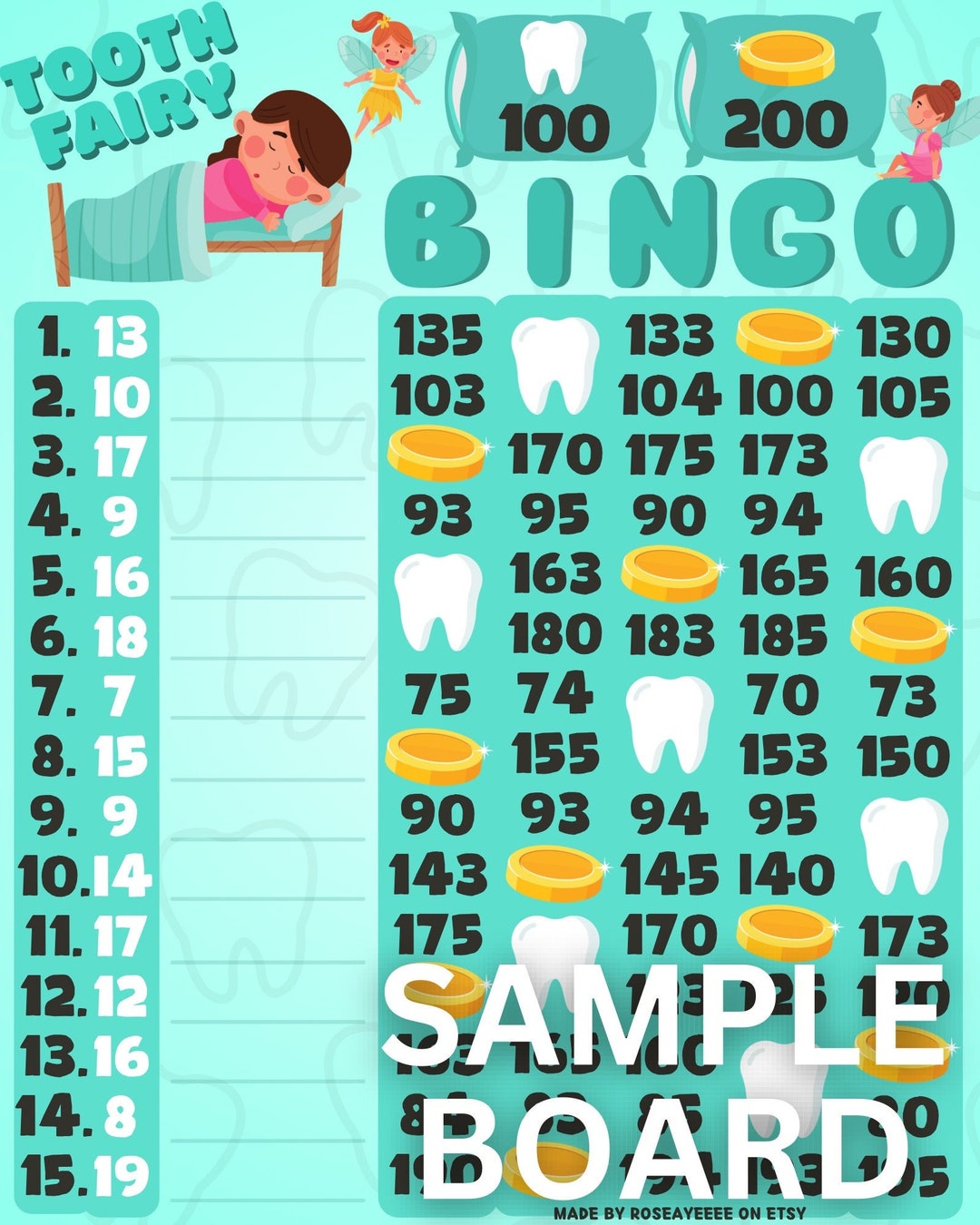 Tooth Fairy 200/100 *2 Versions* Reg. & Pro. Board (min. 30), 15 Line ...