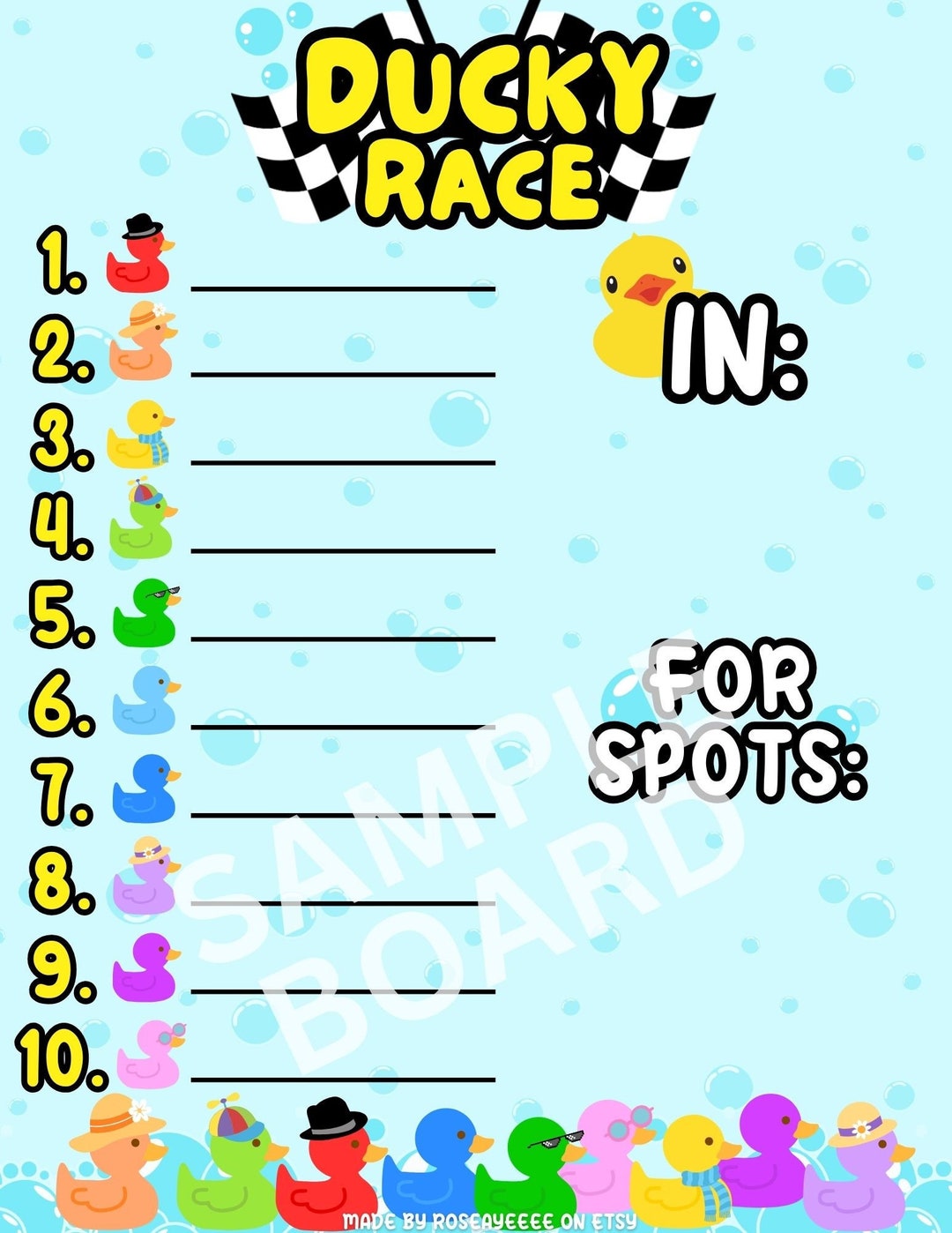 Duck Race 10 Spot Board - Etsy