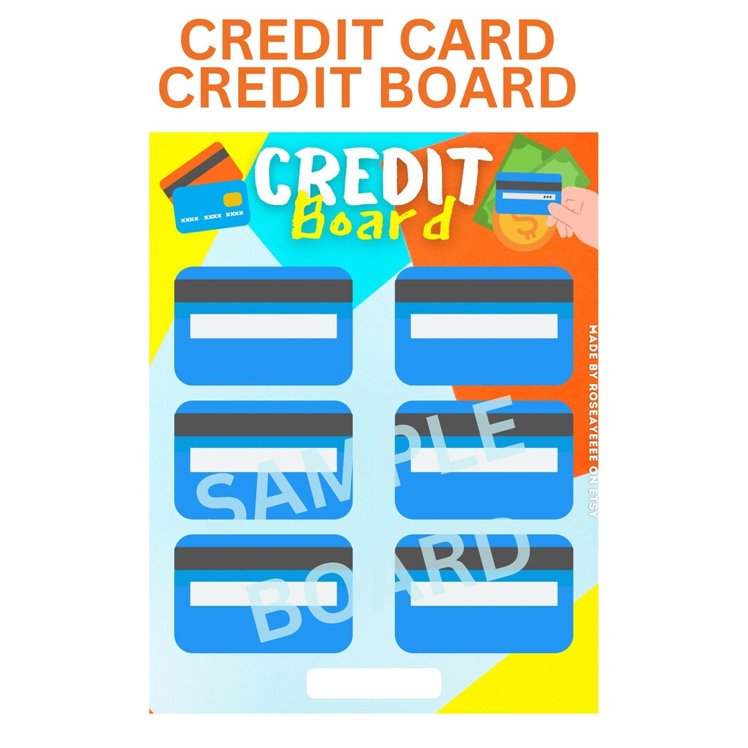 Credit Board- Credit Card, Bingo Bank - Etsy