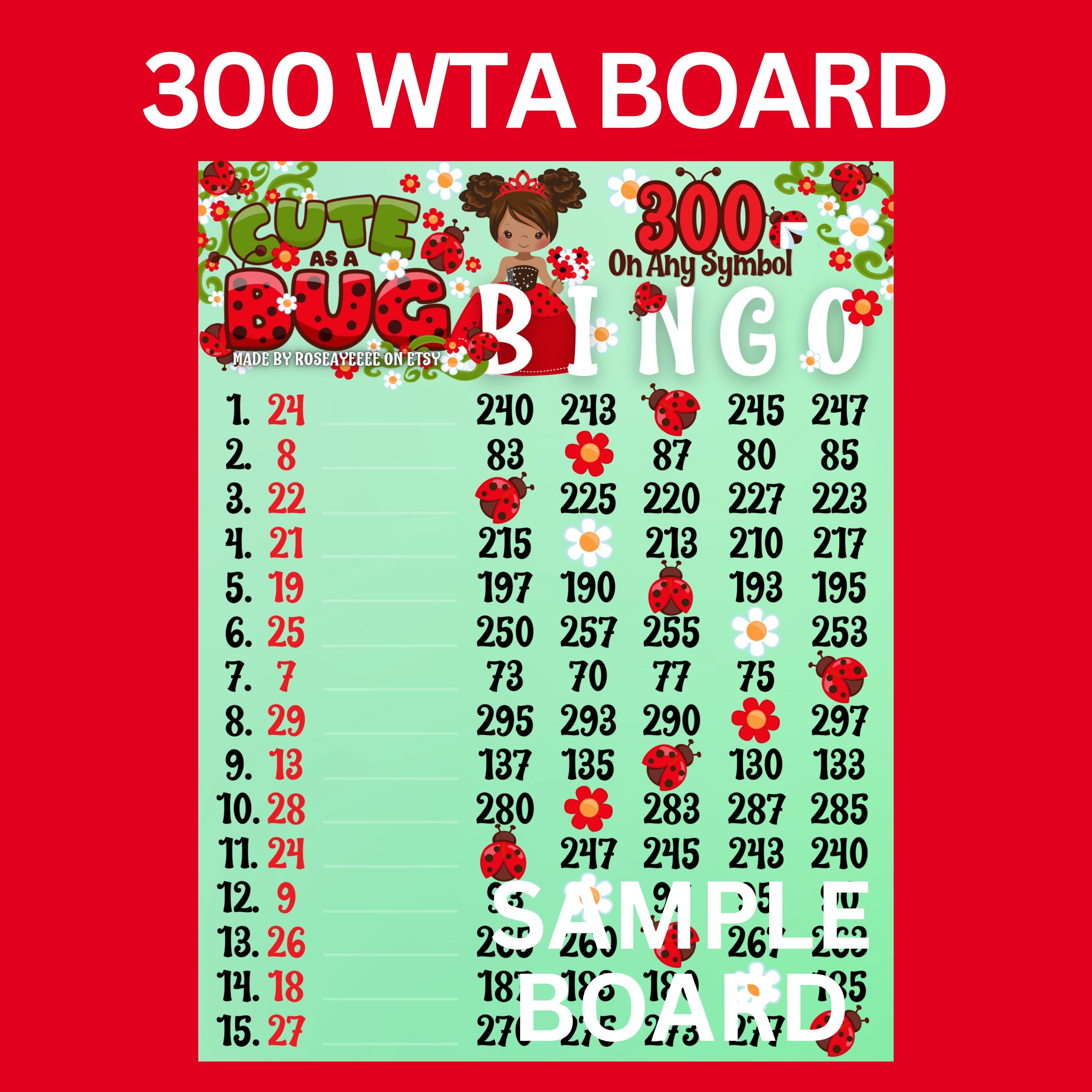 Cute as A Bug 300 *2 Versions* Reg. WTA & Pro. Boards, 15 Line PYP ...