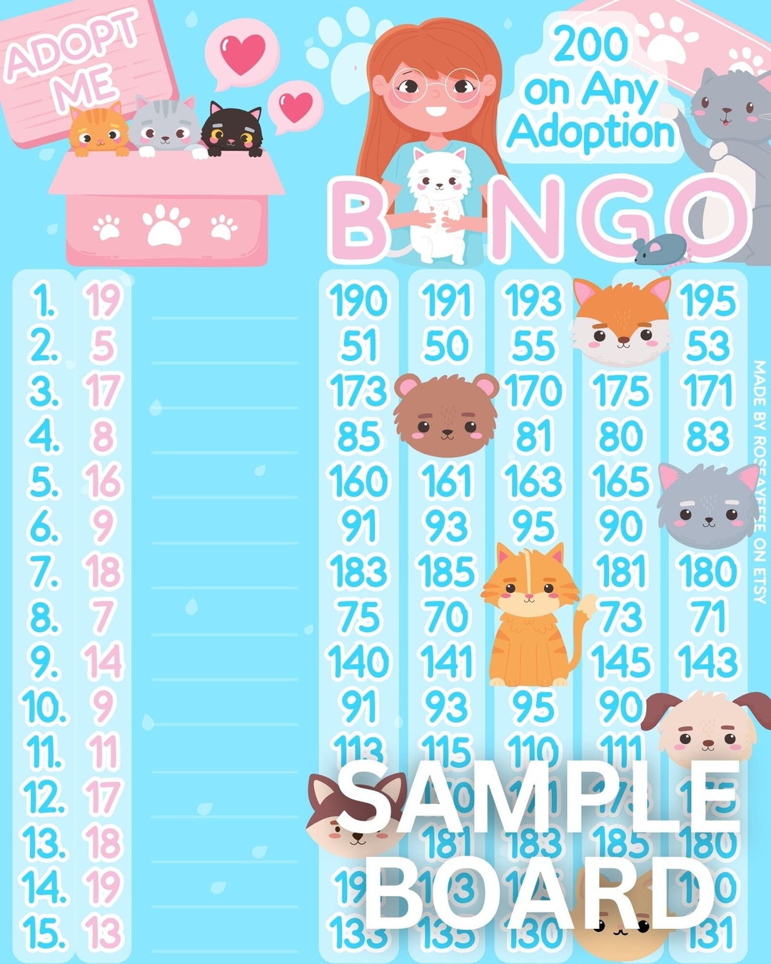Adopt Me 200 WTA *2 Versions* Reg. & Pro. Board (min. 40), 15 Line PYP ...