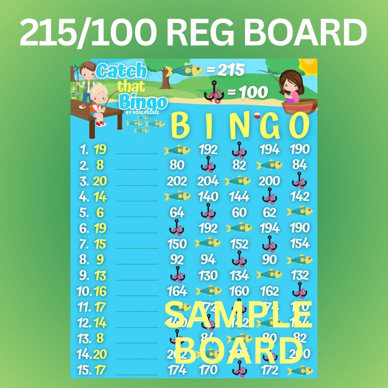 Catch That Bingo 215/100 in Each Row, Reg & Pro (min. 35) Versions *2 ...