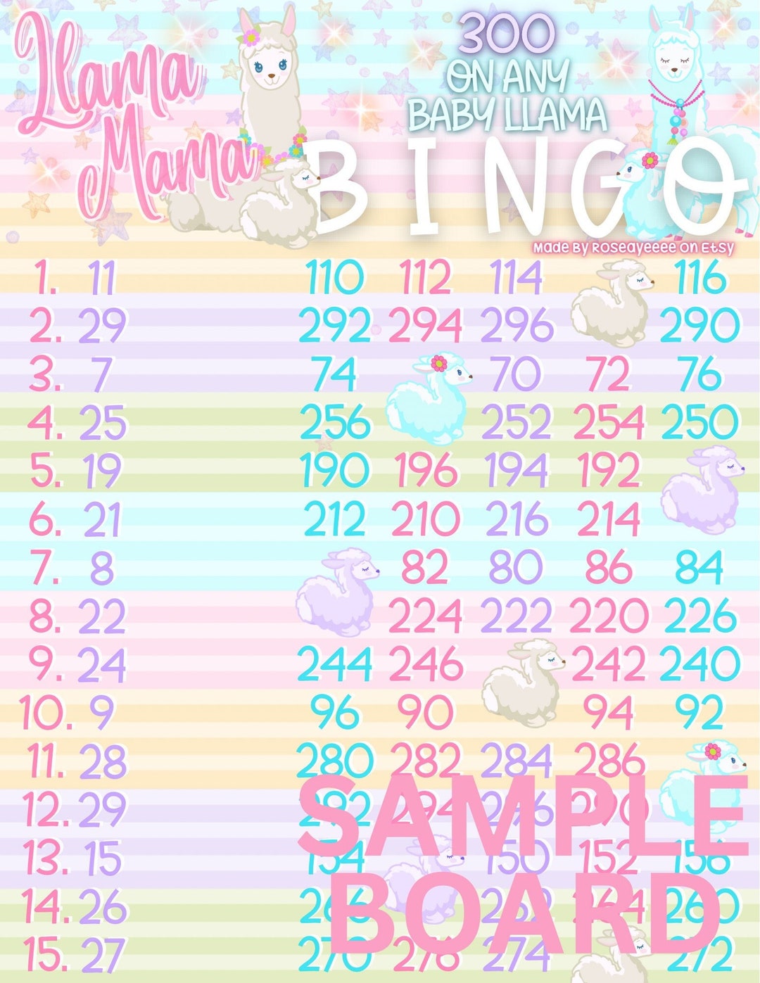 Llama Mama 300 *2 Versions* Reg. WTA & Pro. Board (min. 45), 15 Line ...