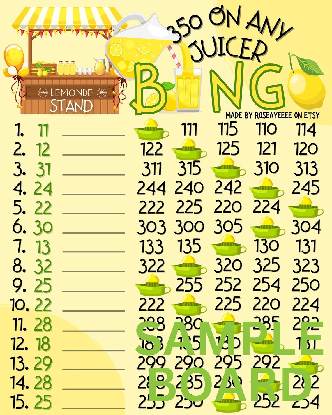 Lemonade Stand 350 WTA 2 Versions Regular & Pro. Board min. 50, 15 Line ...