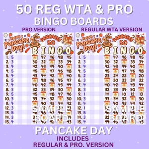 Pancake Day 50 *2 Versions* Reg. WTA & Pro. Boards, 1-15 Line PYP ...