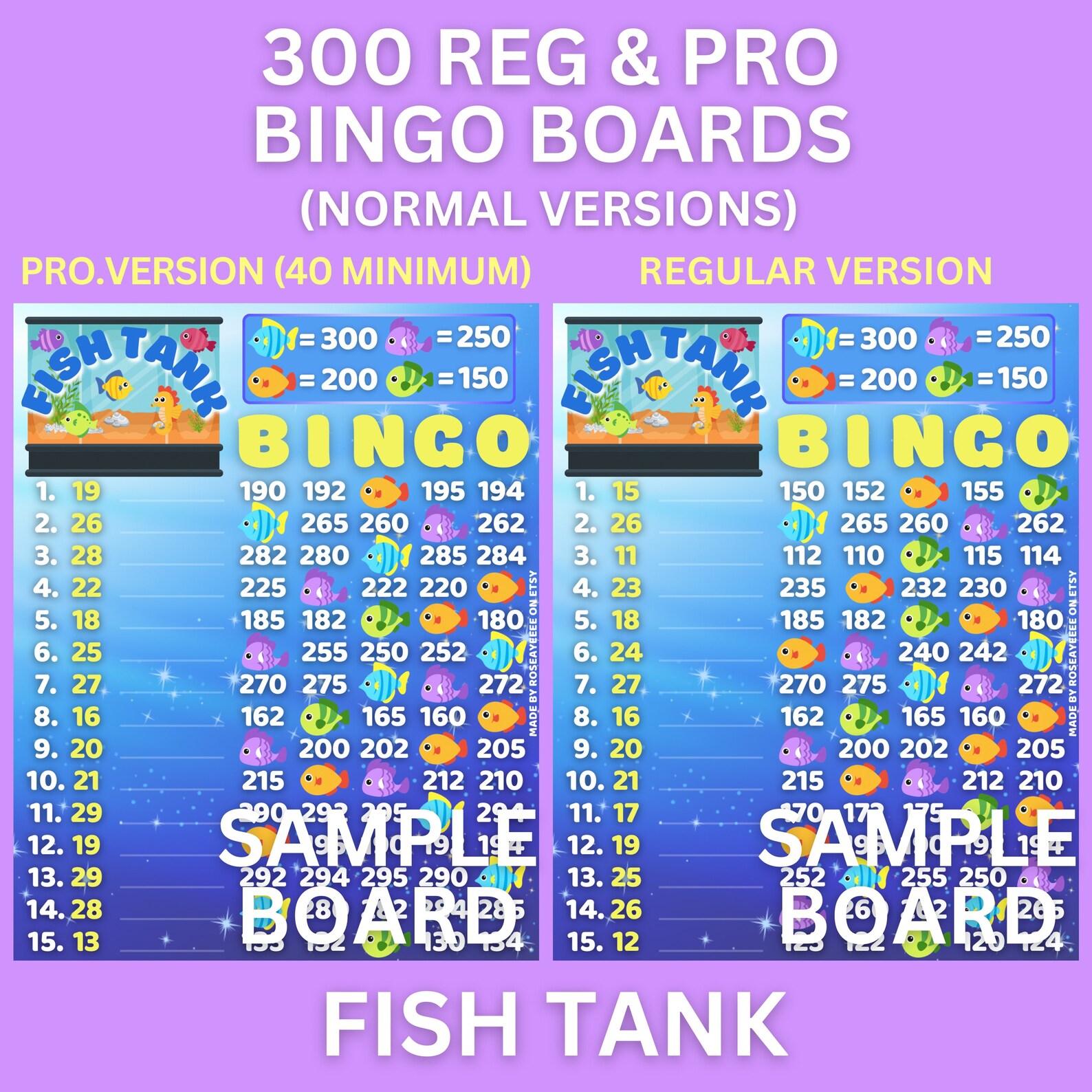 Fish Tank 300 *multiple Versions* Reg. & Pro. Boards, 15 Line PYP ...