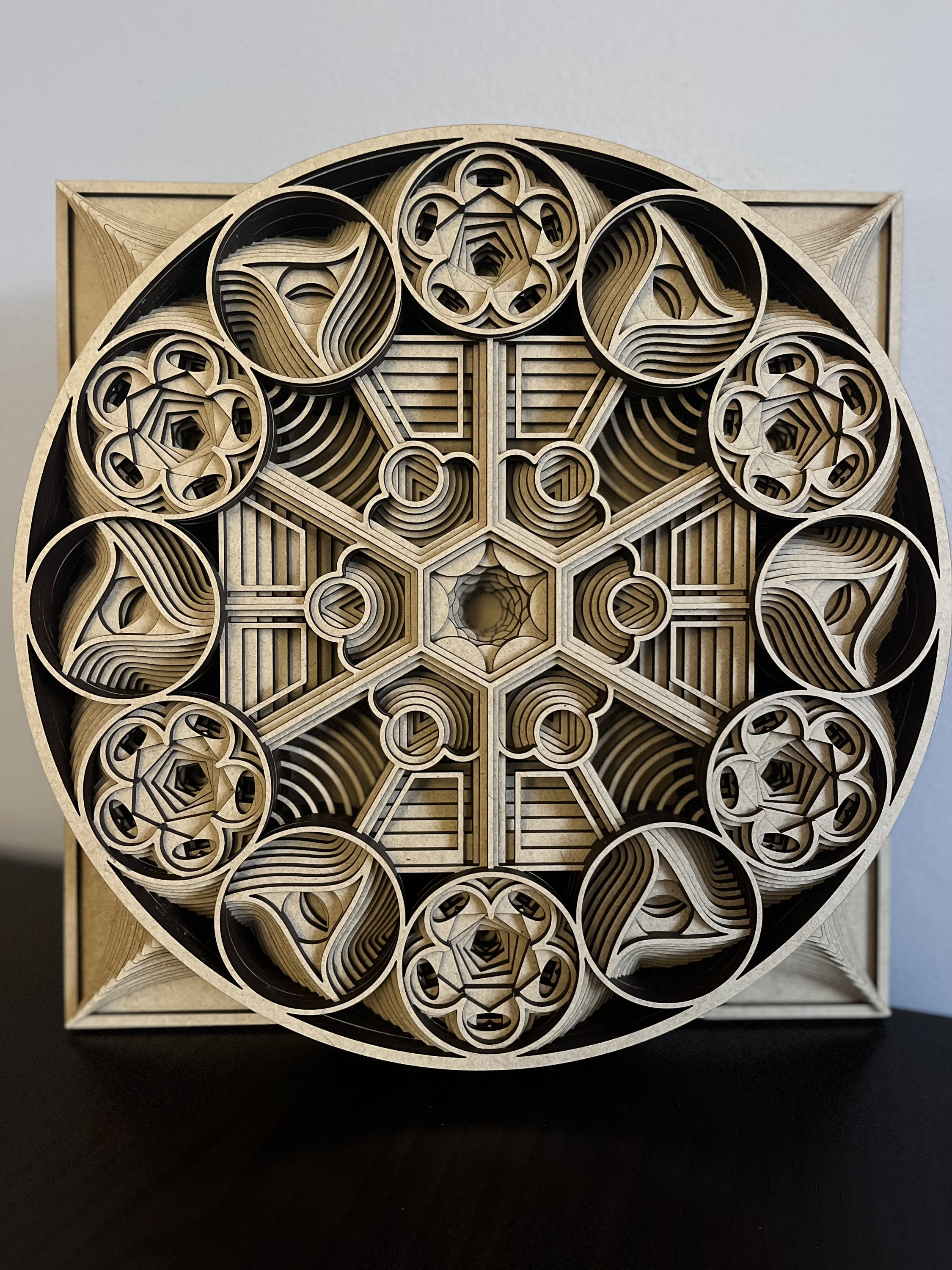 Multi Layer Laser Cut Wood Geometric Mandala Art - Spiritual Adventure ...