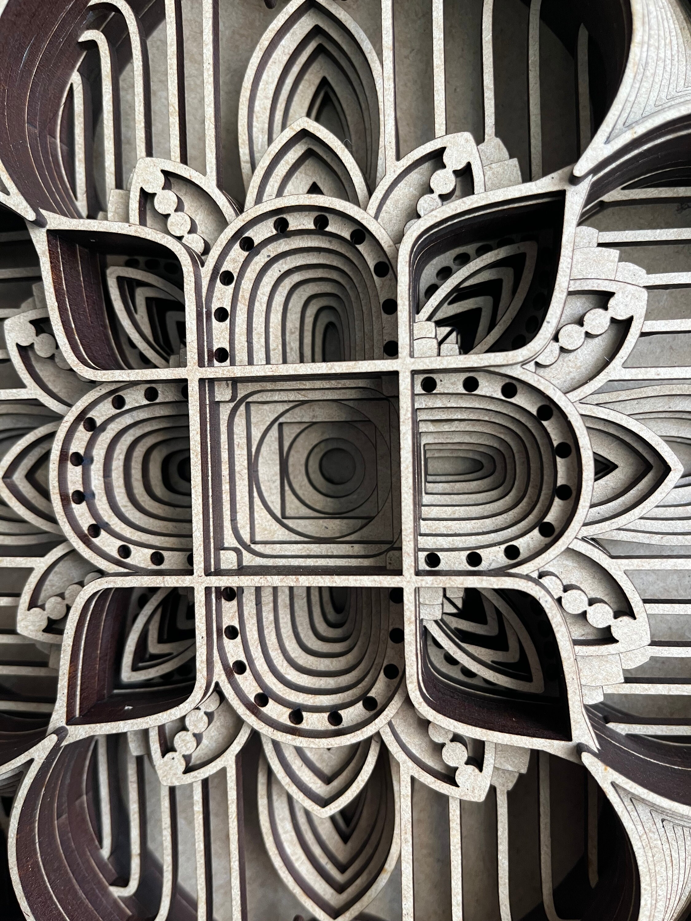 Multi Layer Laser Cut Wood Geometric Mandala Art Frailty Storm - Etsy