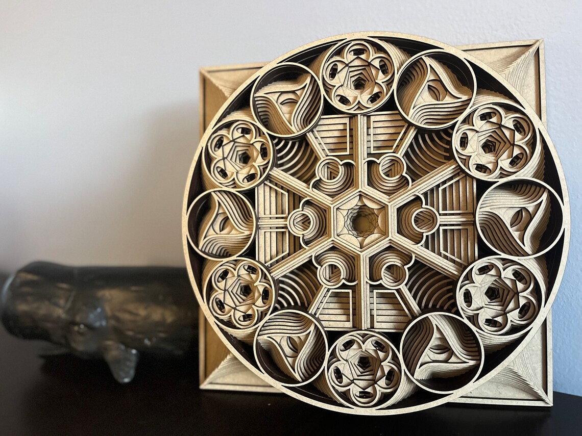 Multi Layer Laser Cut Wood Geometric Mandala Art - Spiritual Adventure ...