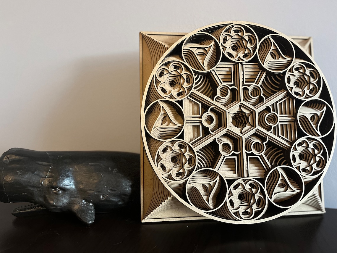 Multi Layer Laser Cut Wood Geometric Mandala Art Spiritual - Etsy