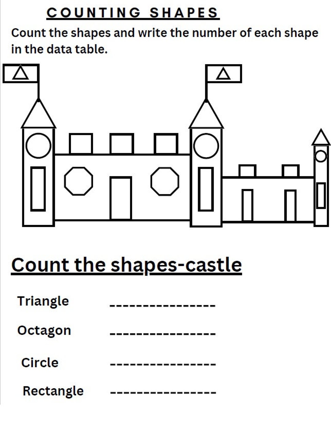 Count the Shapes, Shapes Flashcards, Geometric Shapes Flash Cards ...