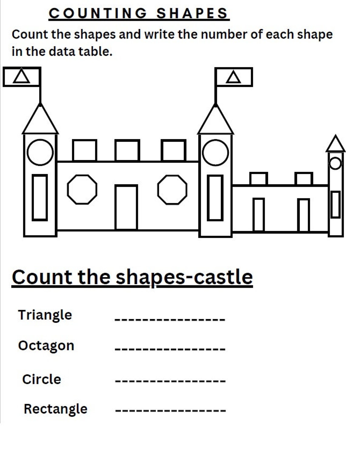 Count the Shapes, Shapes Flashcards, Geometric Shapes Flash Cards ...