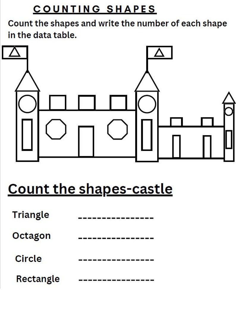 Count the Shapes, Shapes Flashcards, Geometric Shapes Flash Cards ...