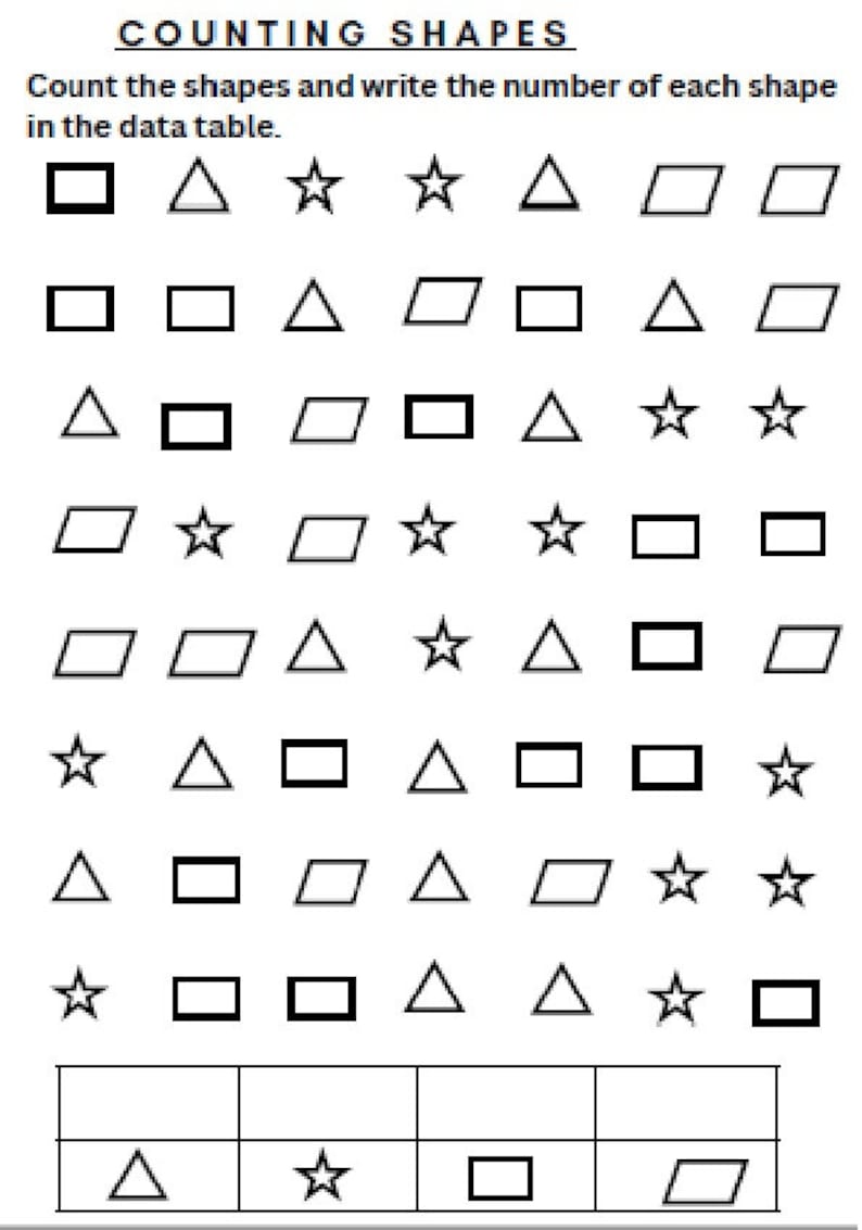 Count the Shapes, Shapes Flashcards, Geometric Shapes Flash Cards ...